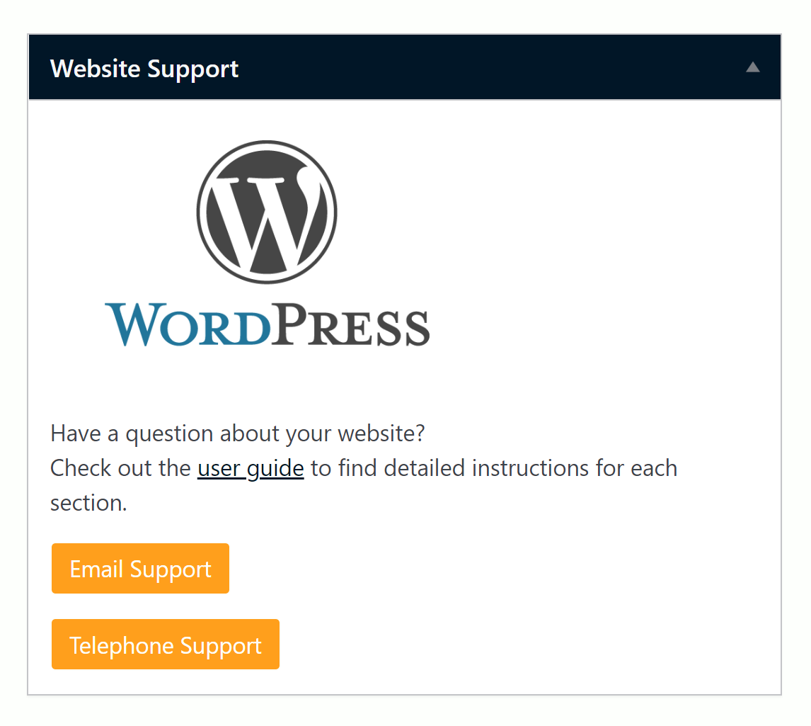 Website Support - Custom WordPress Dashboard Widget | Blog | Dani Dean ...